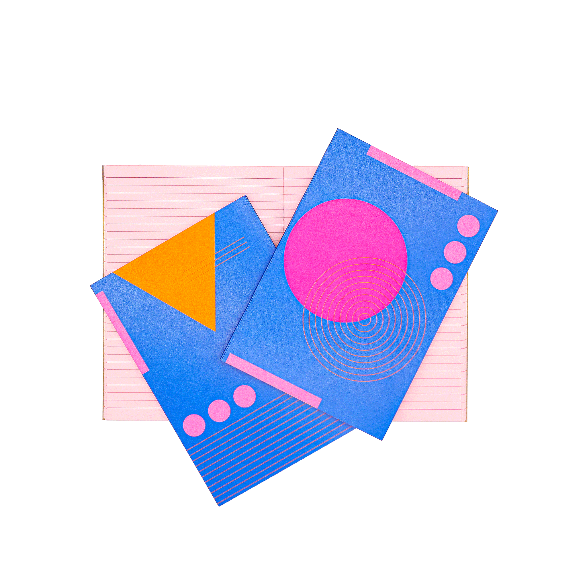 A5 Pink Lined Paper Notebook with Shapes Cover – Socolo Ltd